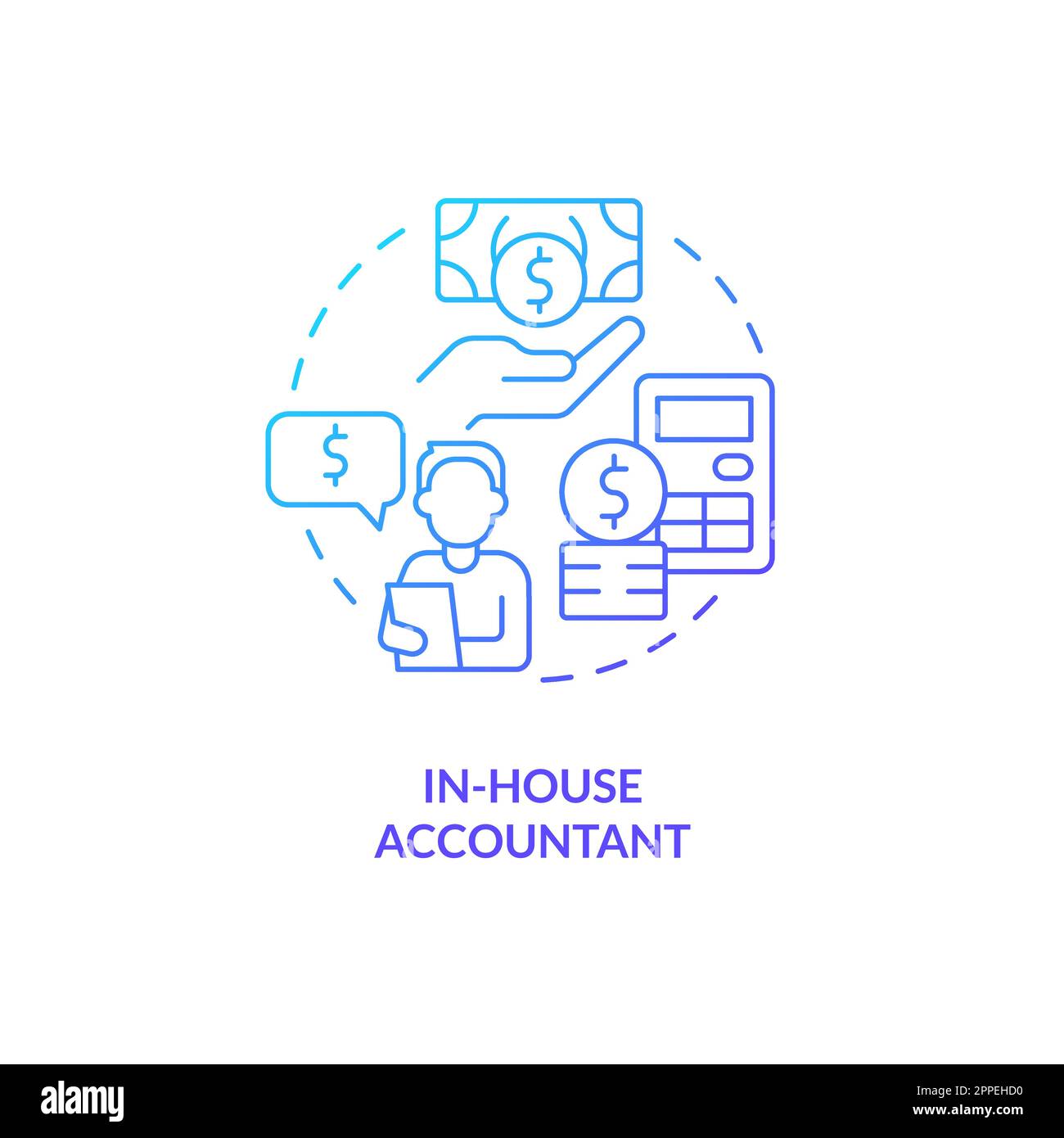 In-house accountant blue gradient concept icon Stock Vector Image & Art ...