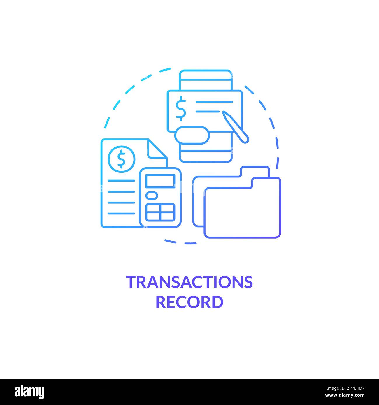 Transactions record blue gradient concept icon Stock Vector Image & Art ...