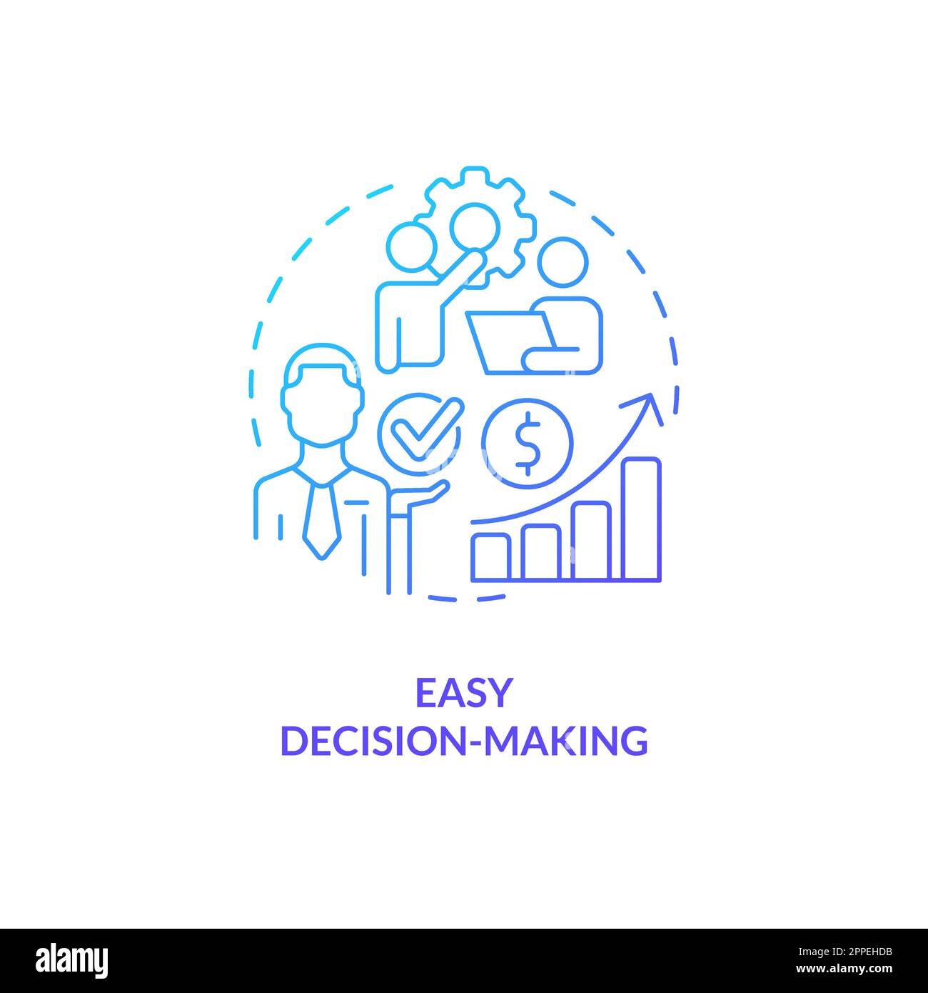 Easy decision-making blue gradient concept icon Stock Vector Image ...