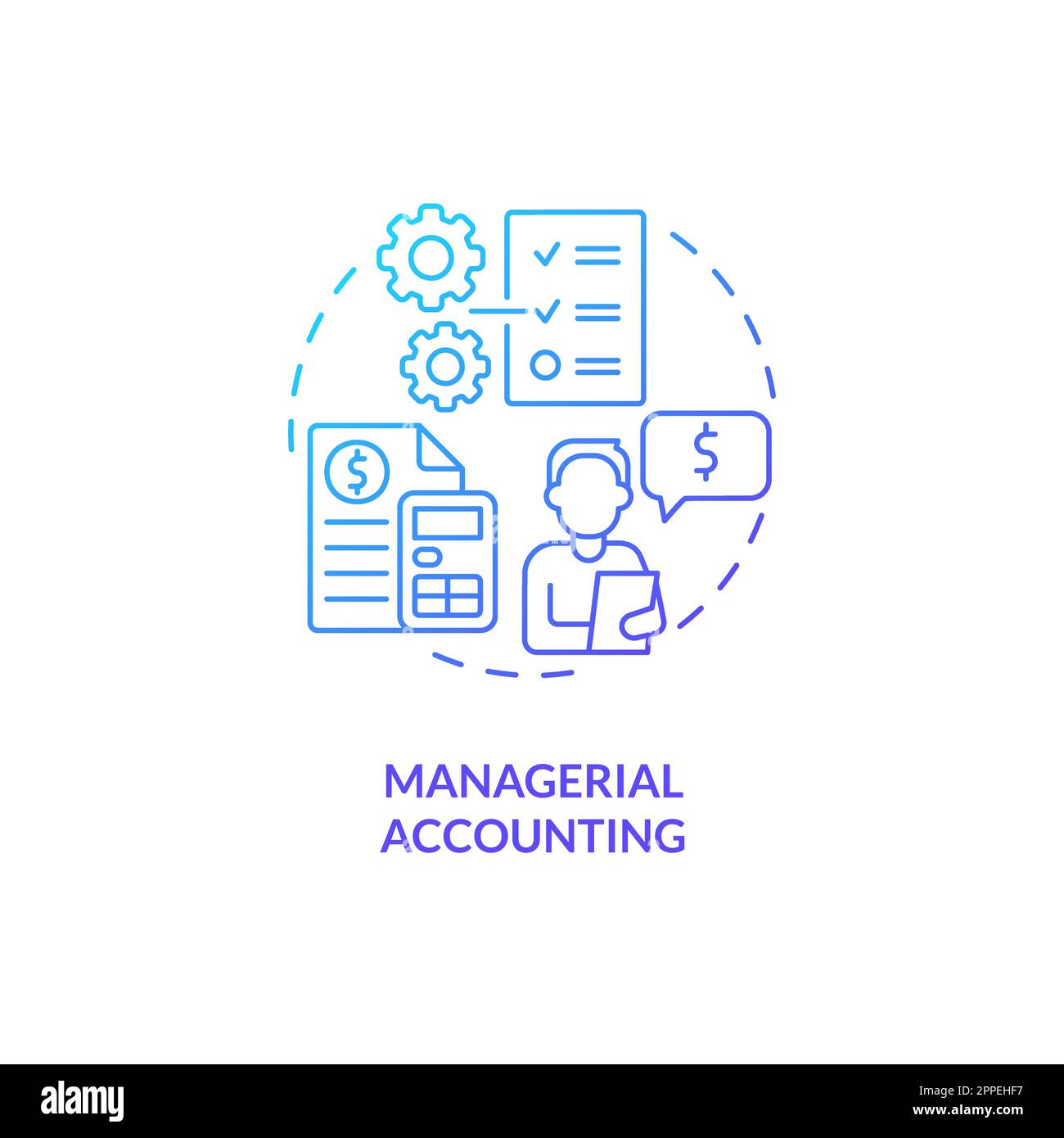 Managerial accounting blue gradient concept icon Stock Vector Image ...