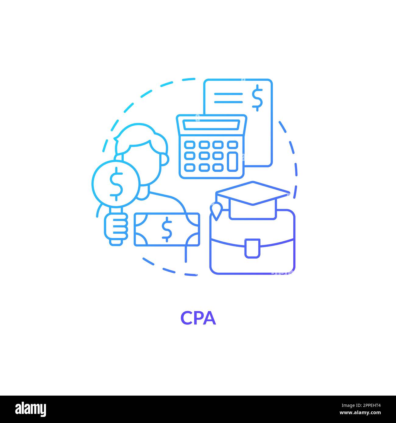CPA blue gradient concept icon Stock Vector Image & Art - Alamy