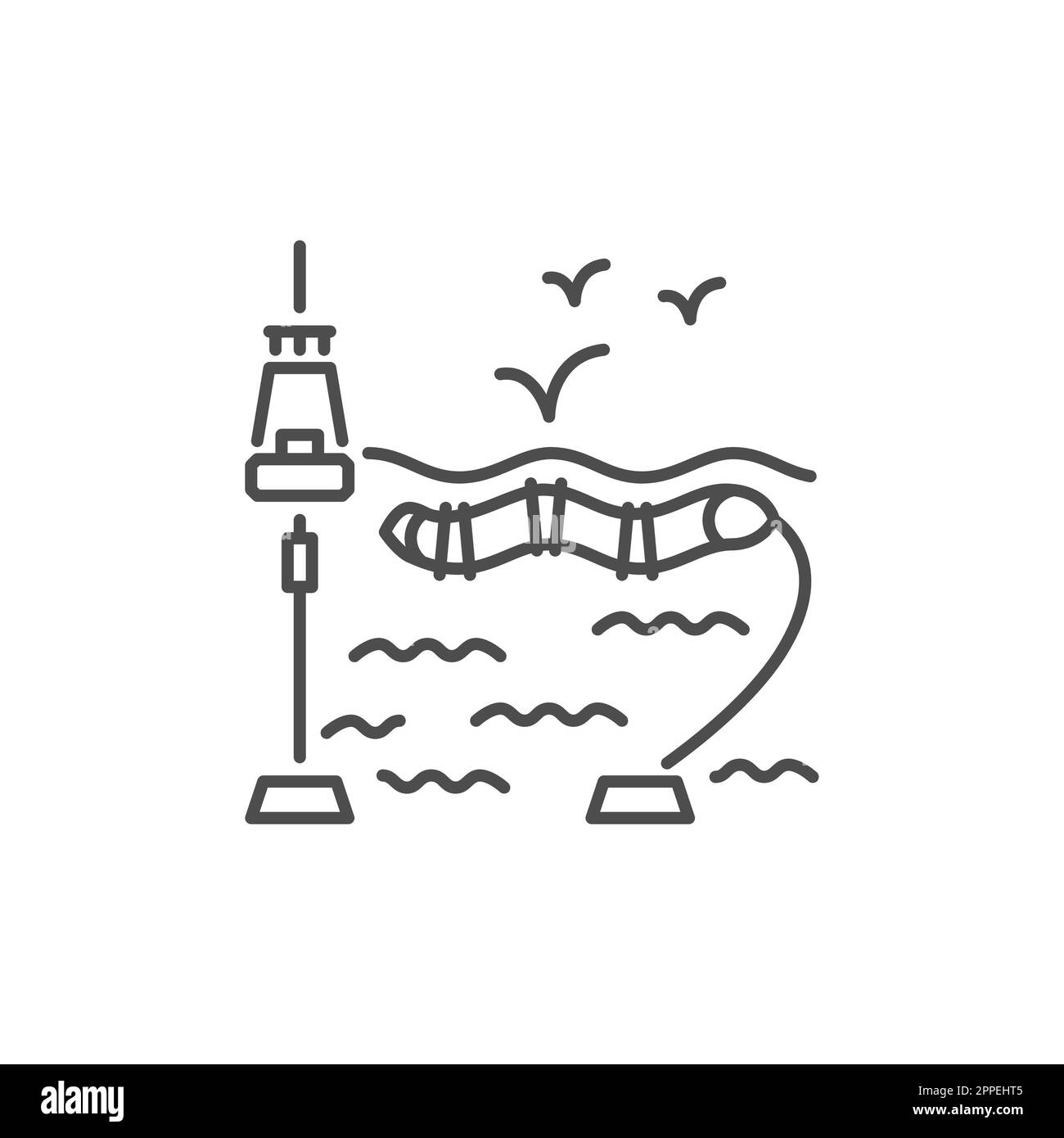 Wave energy related vector linear icon. Eco safe power plan ... Wave energy related vector linear icon. Eco safe power plan ...