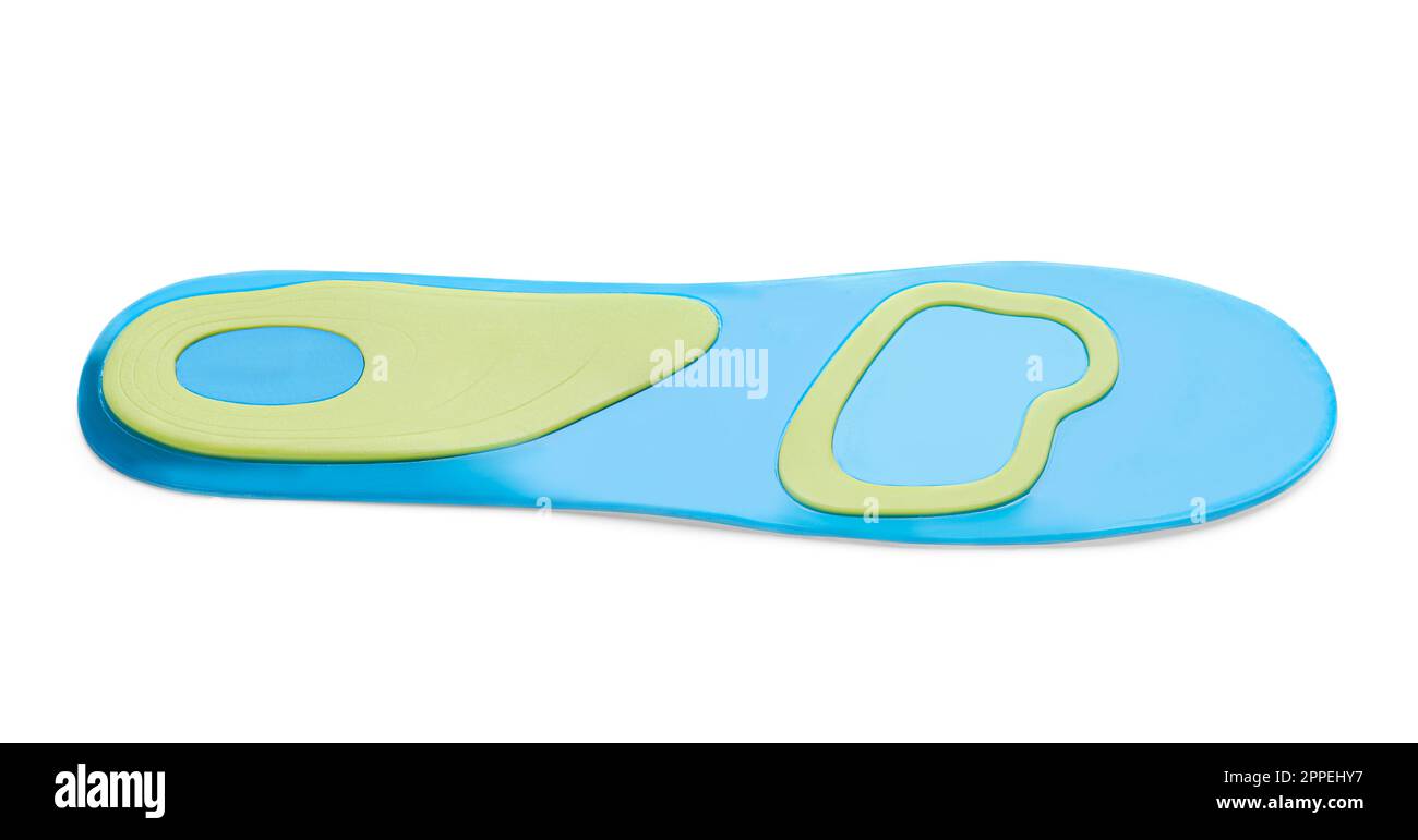 Light blue orthopedic insole isolated on white Stock Photo - Alamy