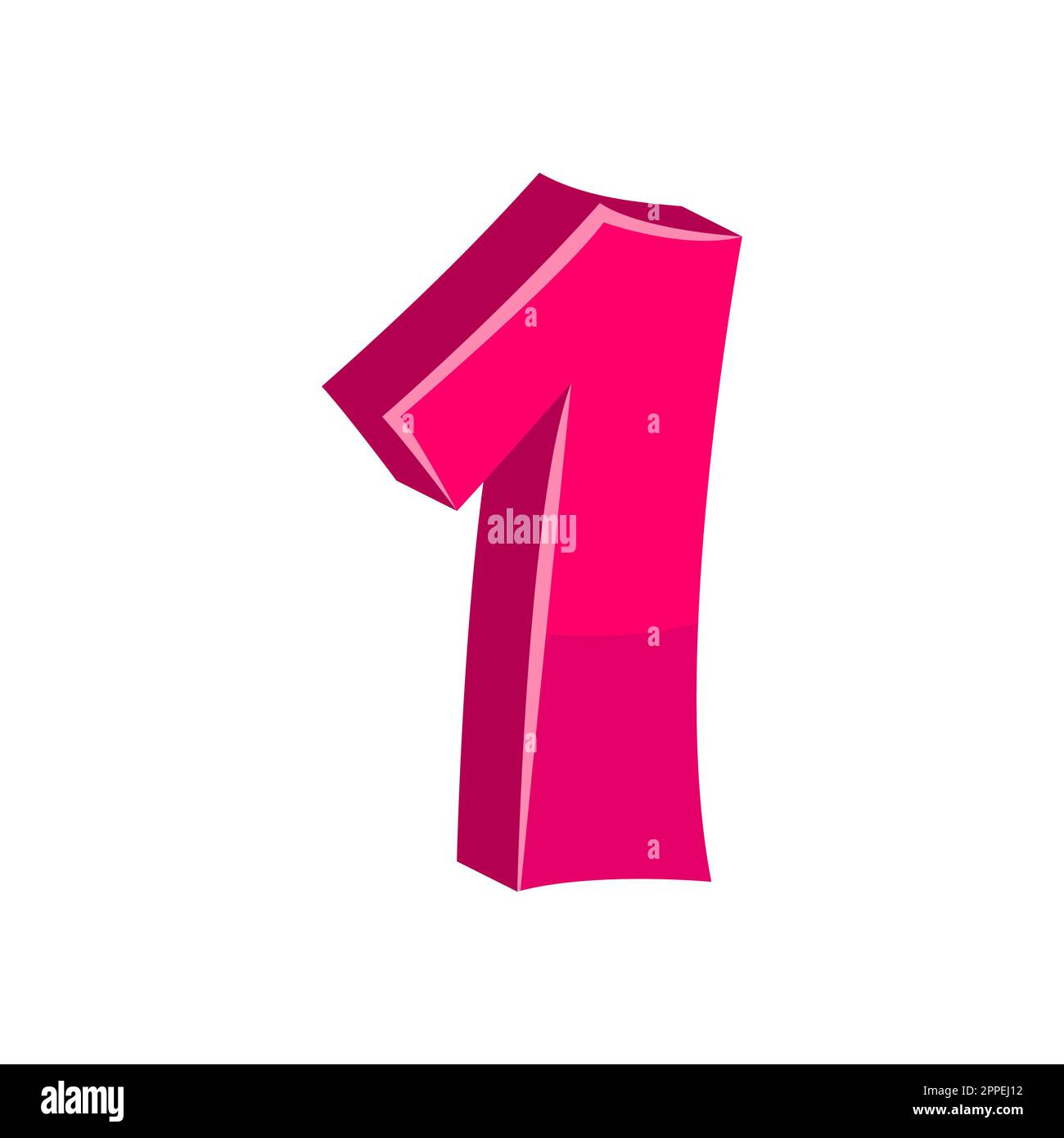 Illustration of number one. Image for design in cartoon style Stock ...