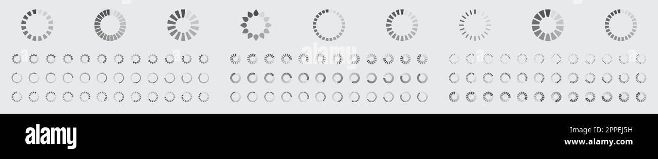 Circular Loading Buffering Icons Vector Set Video Ready for Animation ...