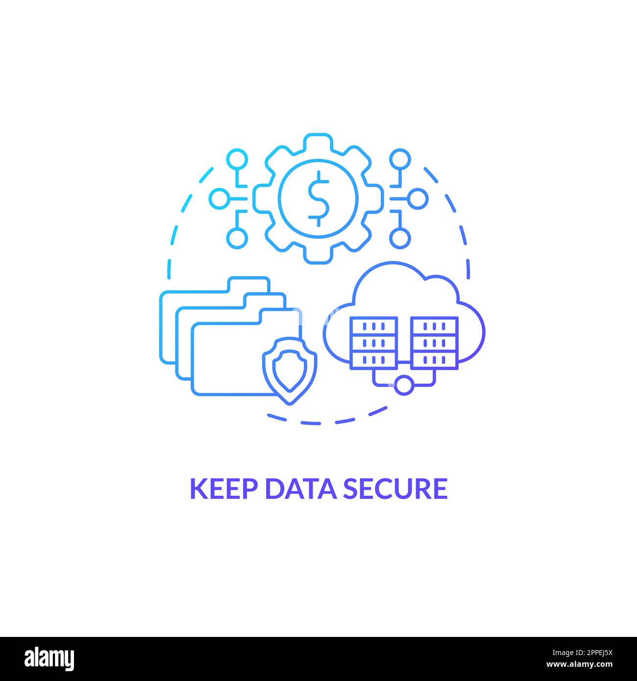 Keep Data Secure Blue Gradient Concept Icon Stock Vector Image And Art