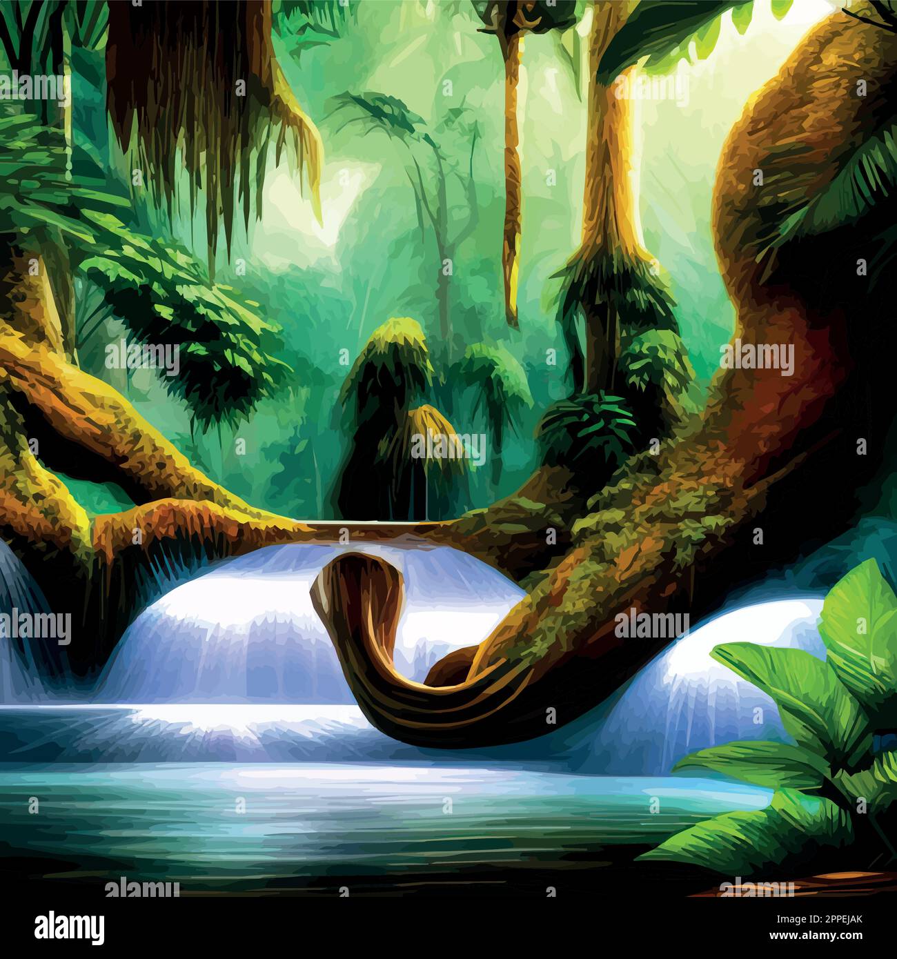 Boardwalk hiking nature trail Stock Vector Images - Alamy