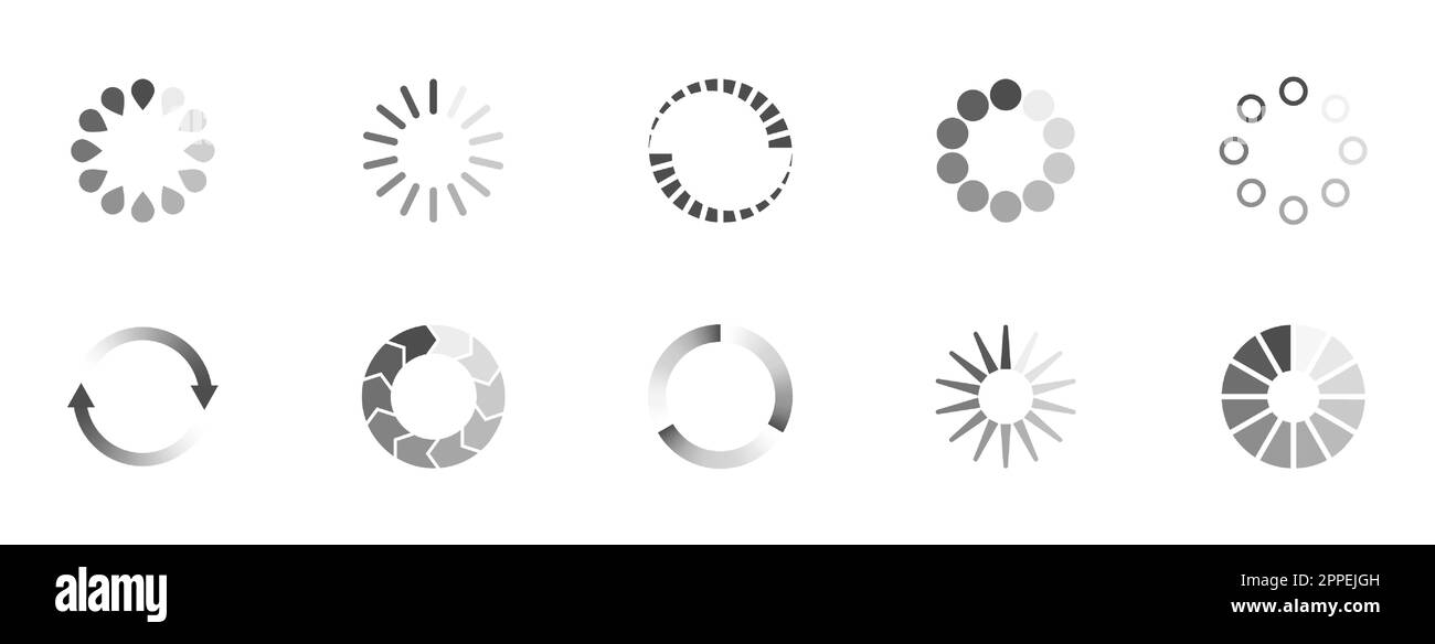 Download sign set. Load icons set. Load system. Data load. Loading bar ...