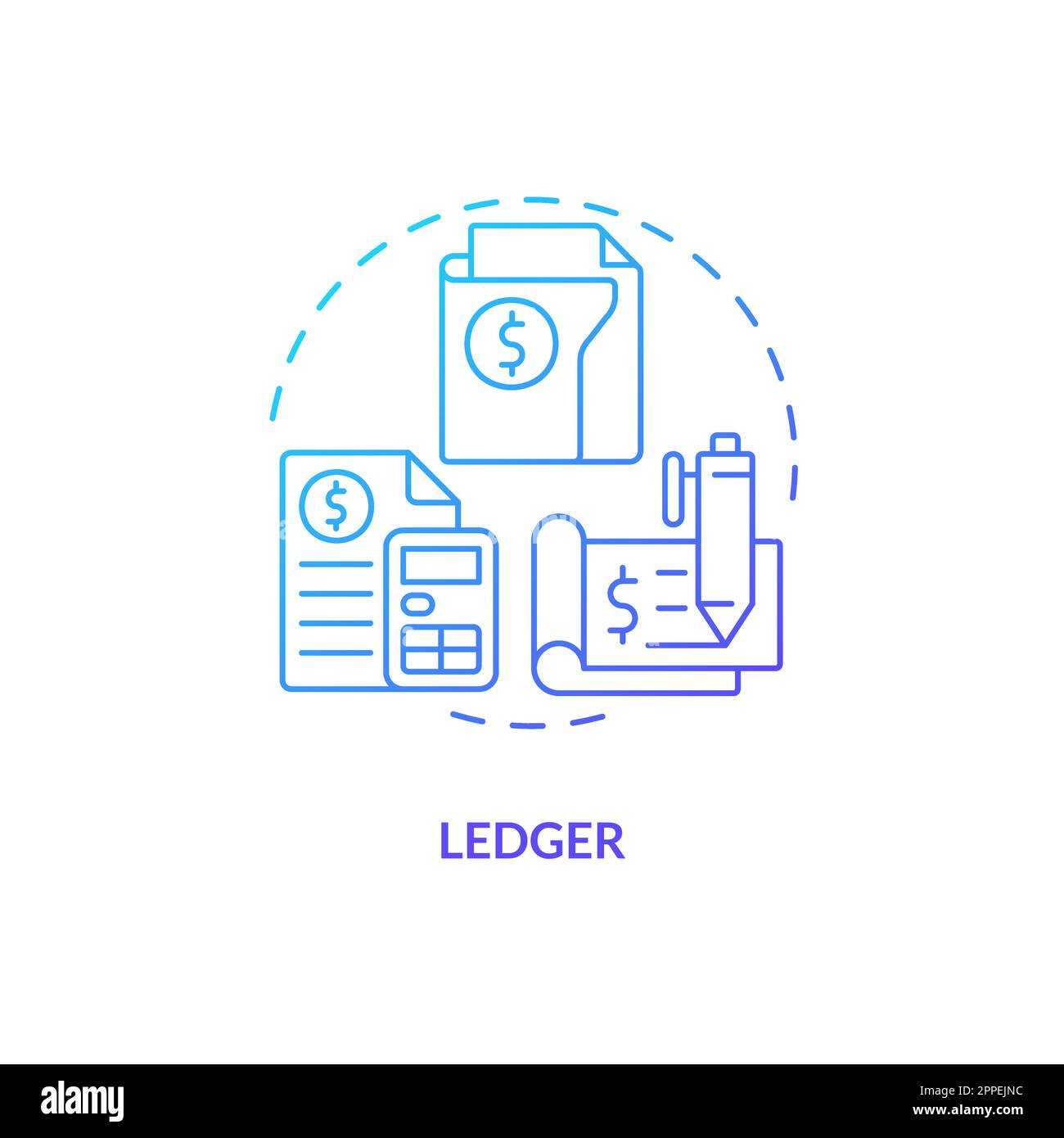 Ledger blue gradient concept icon Stock Vector Image & Art - Alamy