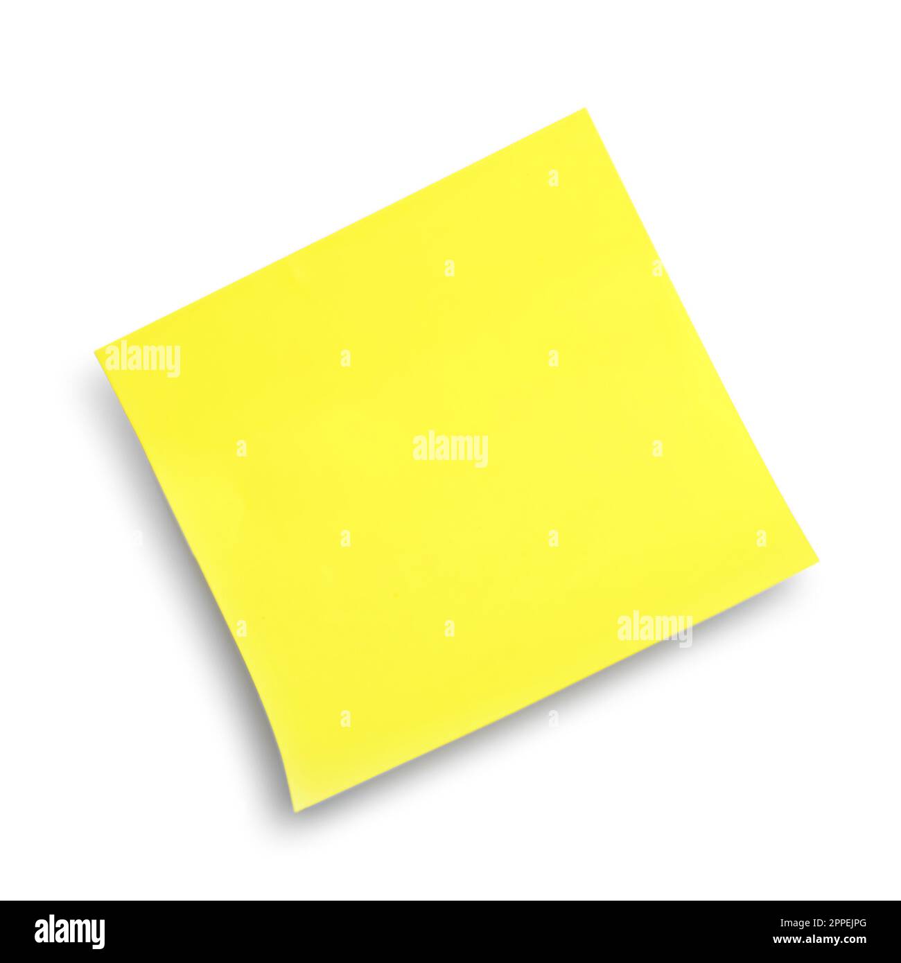 Blank yellow sticky note on white background, top view Stock Photo - Alamy