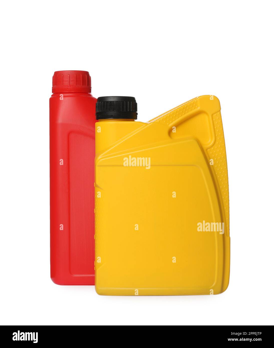 Motor oil in different containers on white background Stock Photo - Alamy