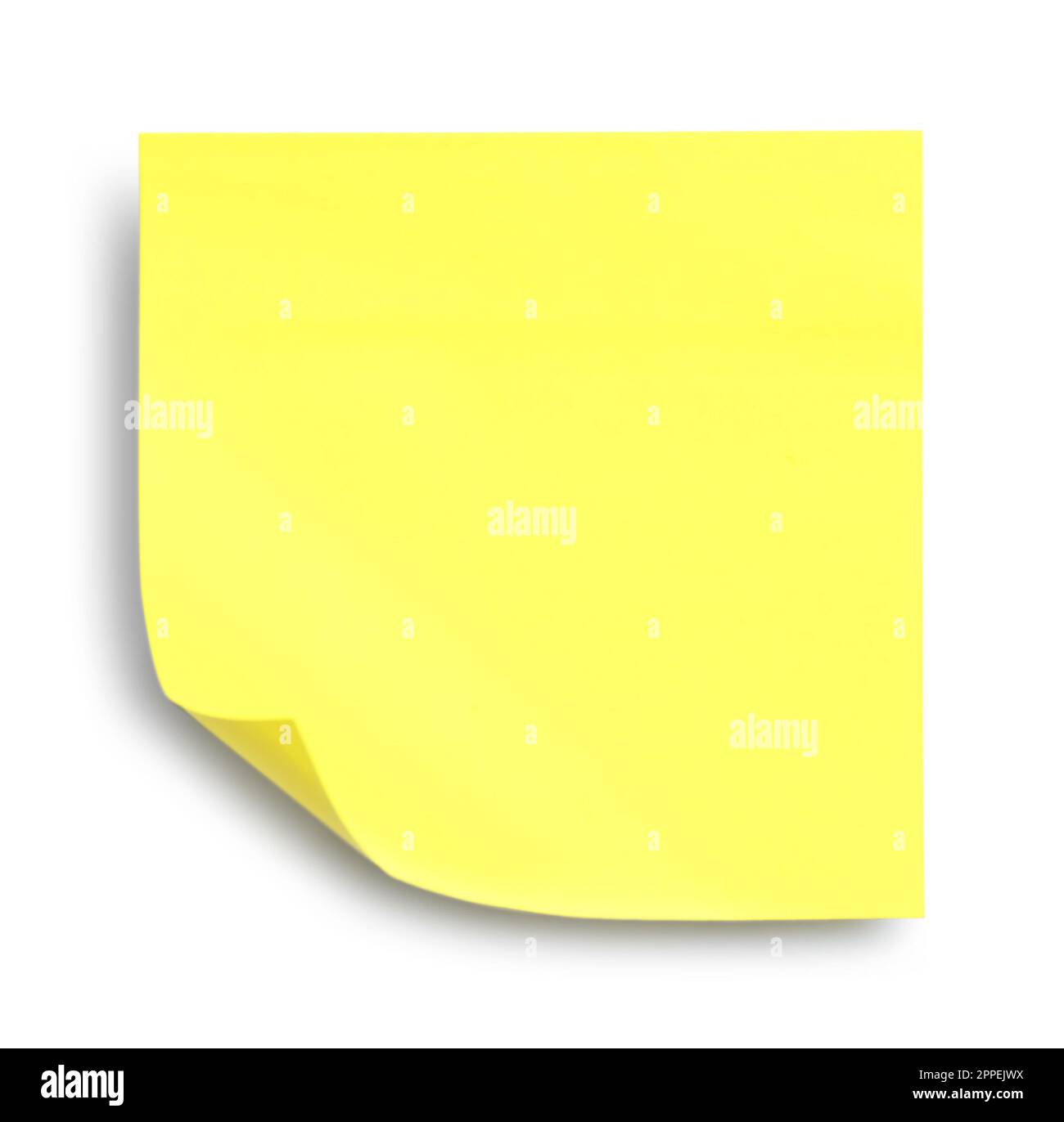 Blank yellow sticky note on white background, top view Stock Photo - Alamy