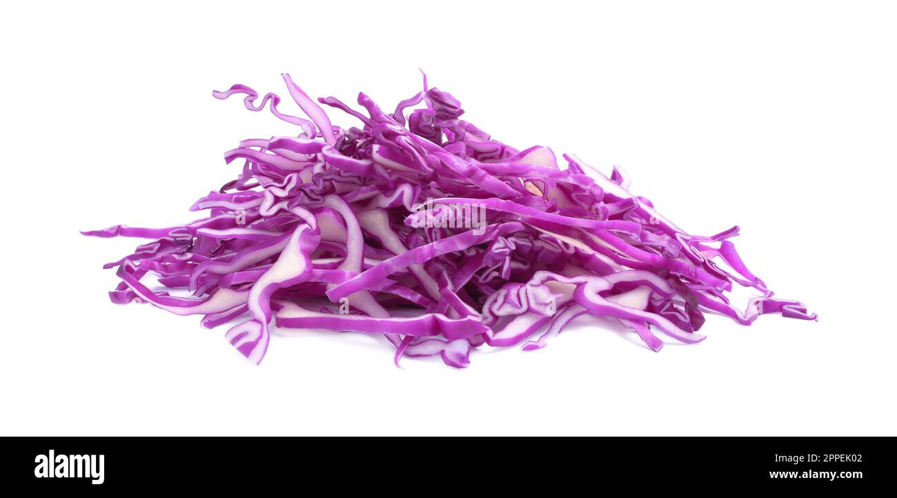 Shredded fresh red cabbage isolated on white Stock Photo - Alamy