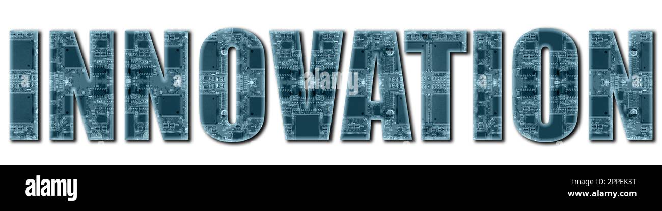 A set of words about innovation and computer technology. The word ...