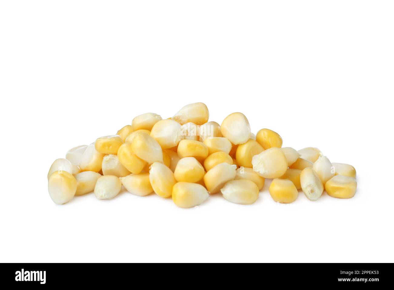 Pile of tasty fresh corn kernels on white background Stock Photo - Alamy