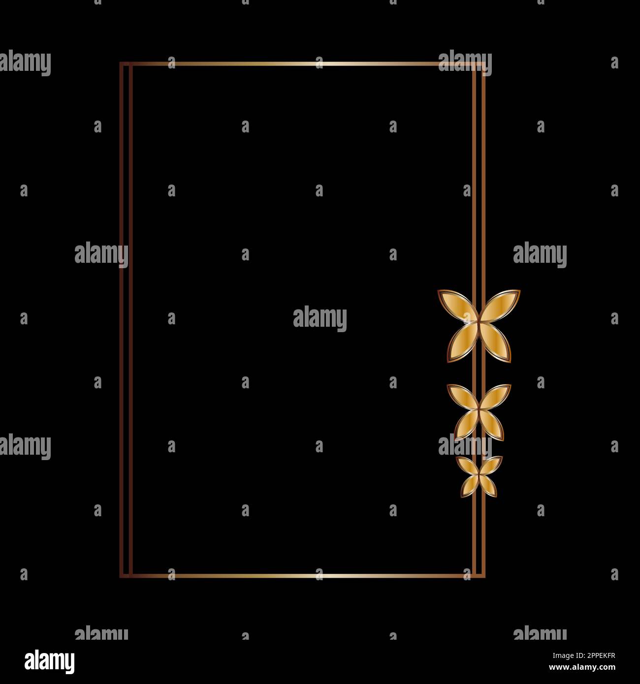 Gold frame line art style, Vector design element geometric shape Stock ...