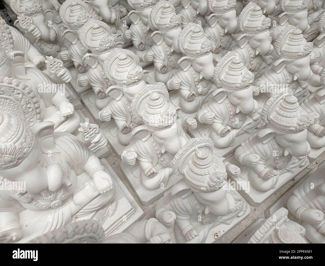 Ganesh, Ganpati idol or murti making process, Workshop for making idols ...