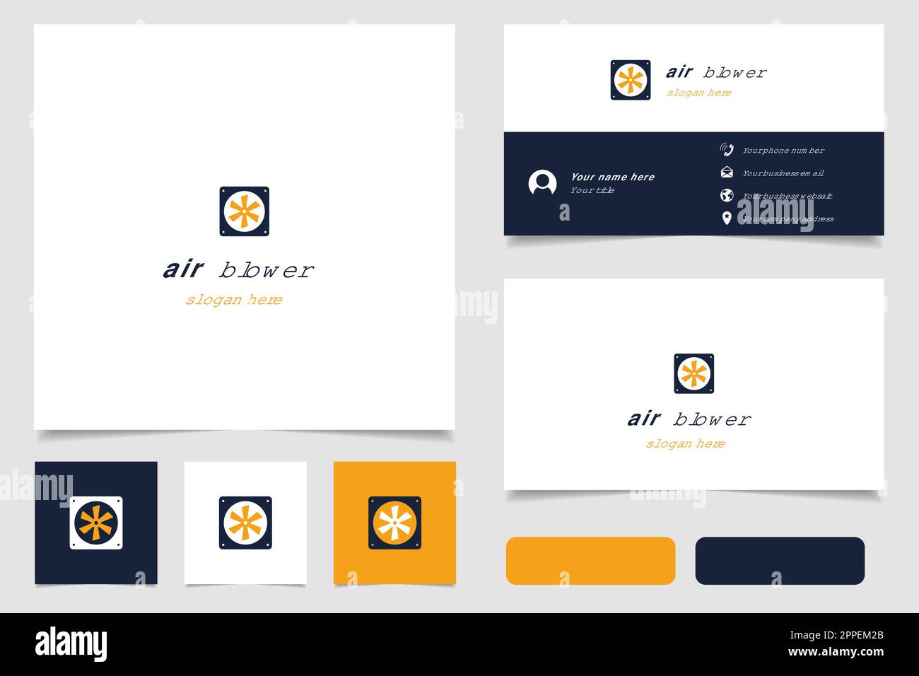 Air blower logo design with editable slogan. Branding book and business ...