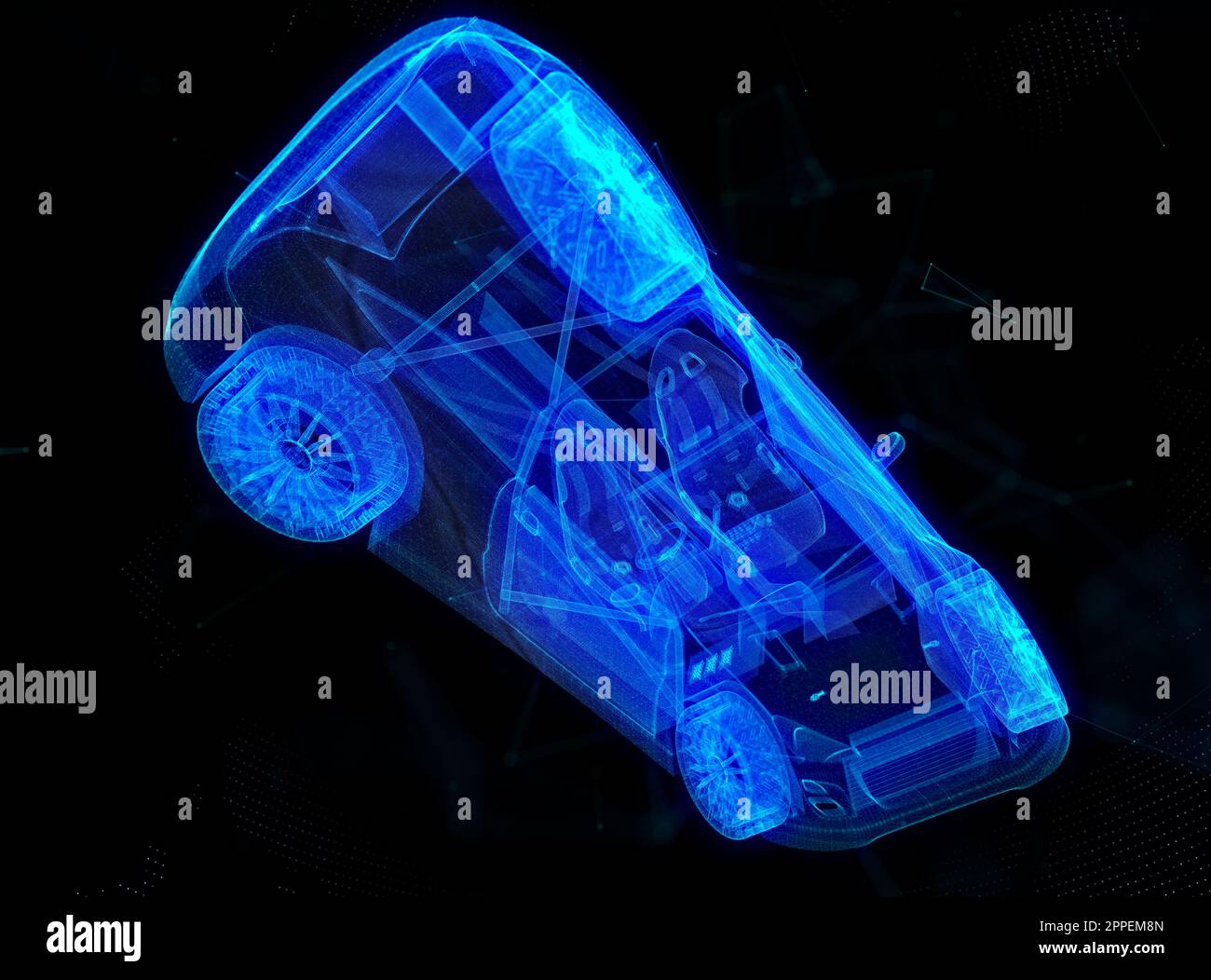 Car technology wireframe sketch perspective down up view. Motorsport ...