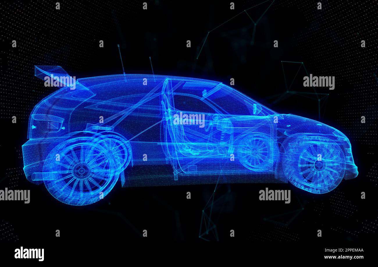 Design of a smart or intelligent car in the form of a wire-frame ...