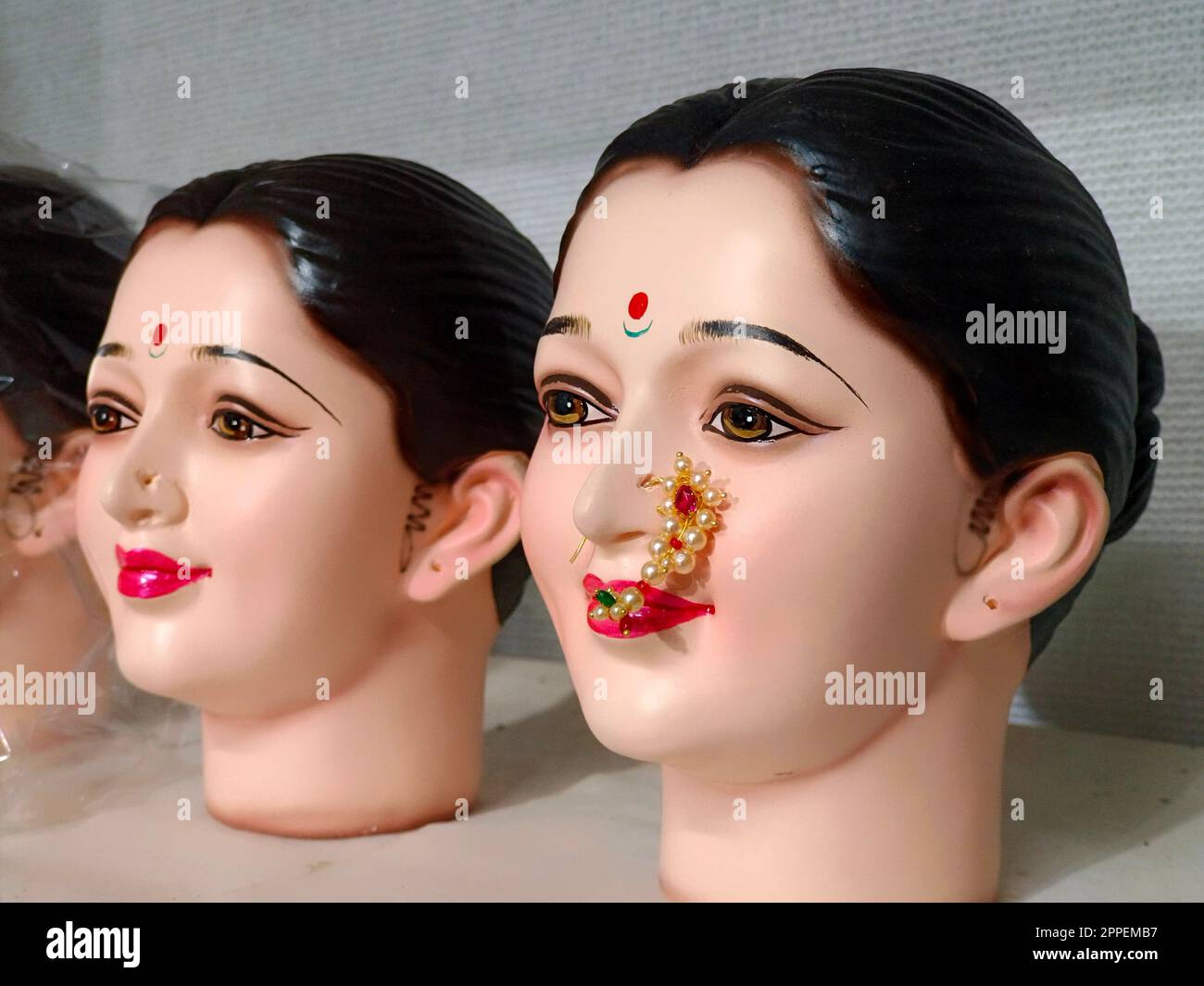 Beautiful Idol of goddess Gauri during Ganesh festival, Gouri or Gauri ...