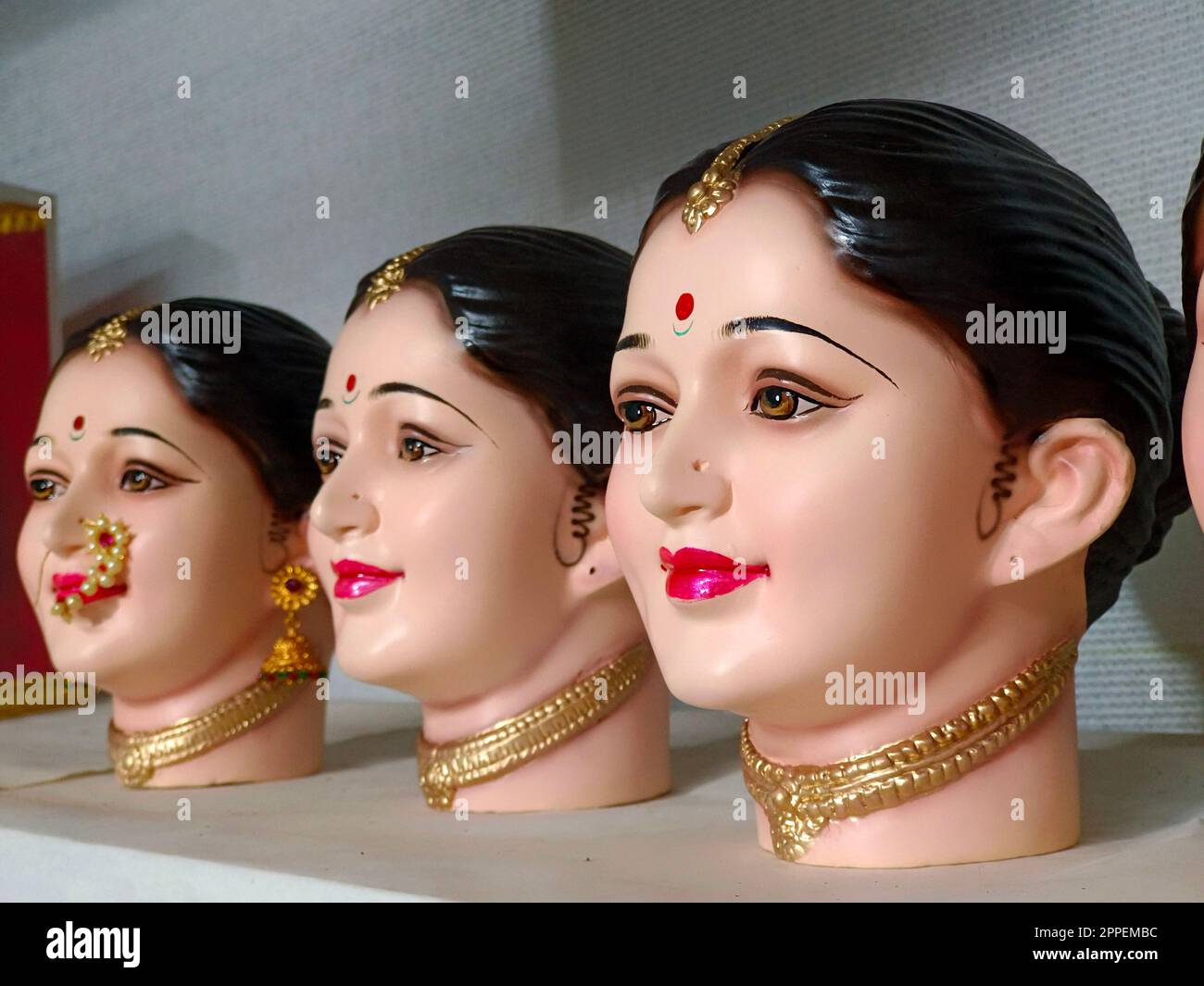 Beautiful Idol of goddess Gauri during Ganesh festival, Gouri or Gauri ...
