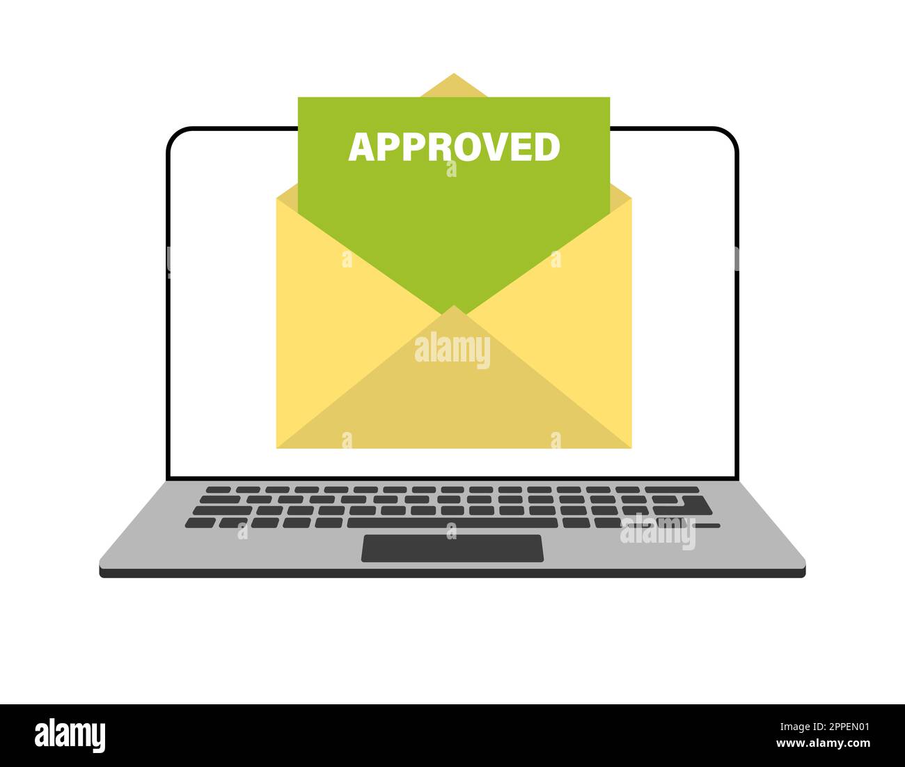 Approved email message in laptop. Good message Stock Vector Image & Art ...
