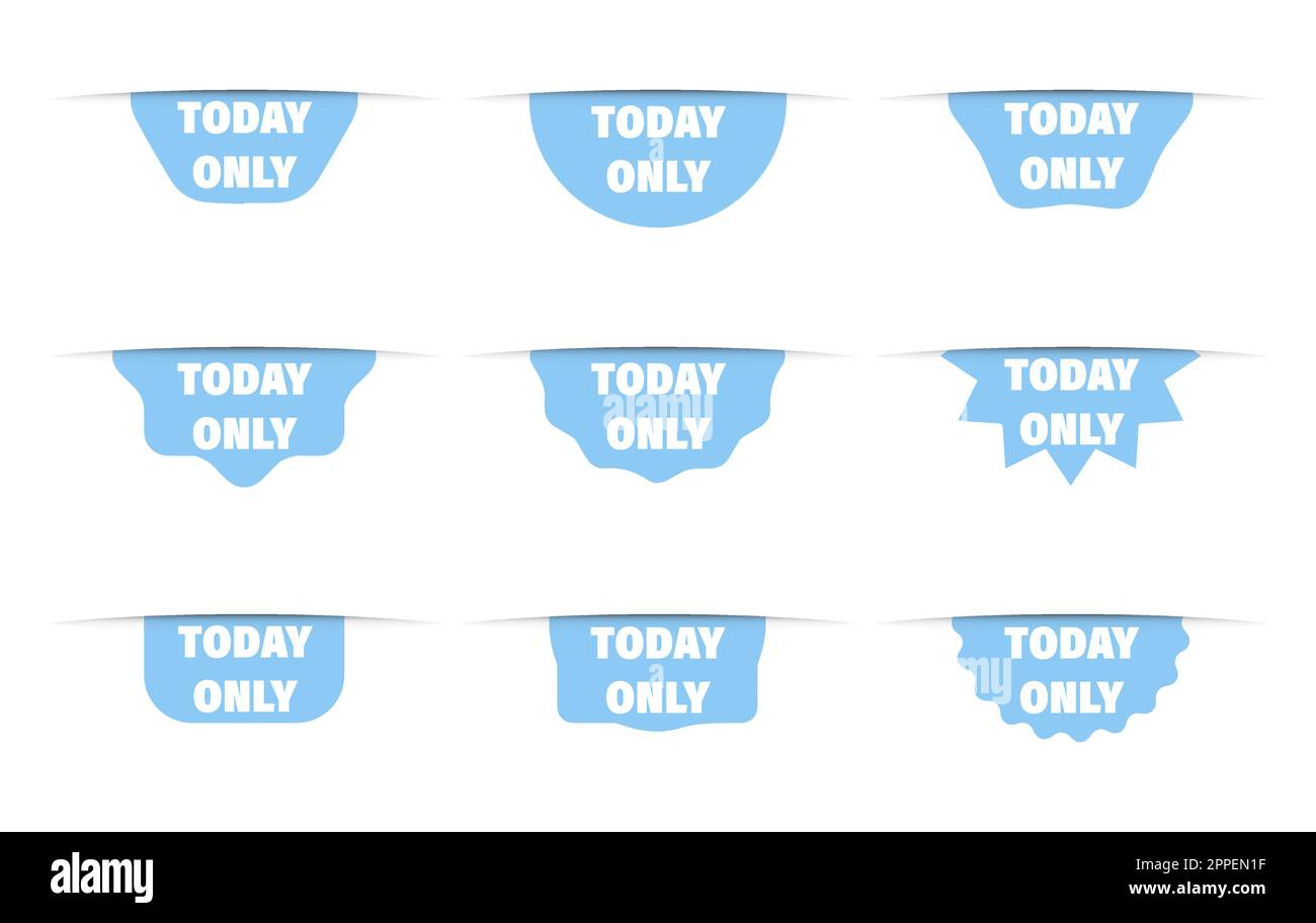 Today only set of labels. Advertising icons that look from the side ...