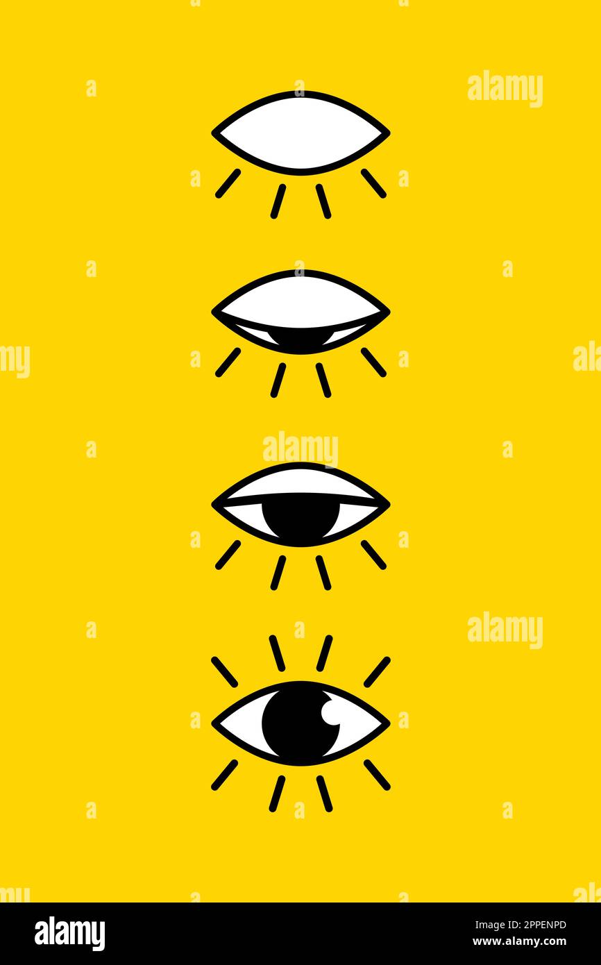 Minimal poster open and closed eye Stock Vector Image & Art - Alamy