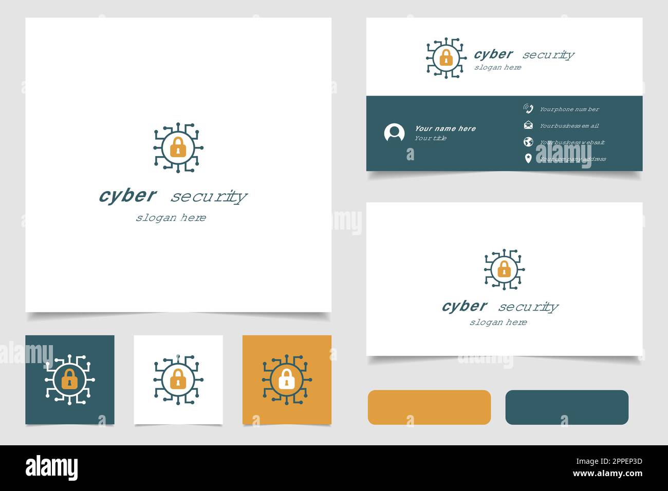 Cyber security logo design with editable slogan. Branding book and ...
