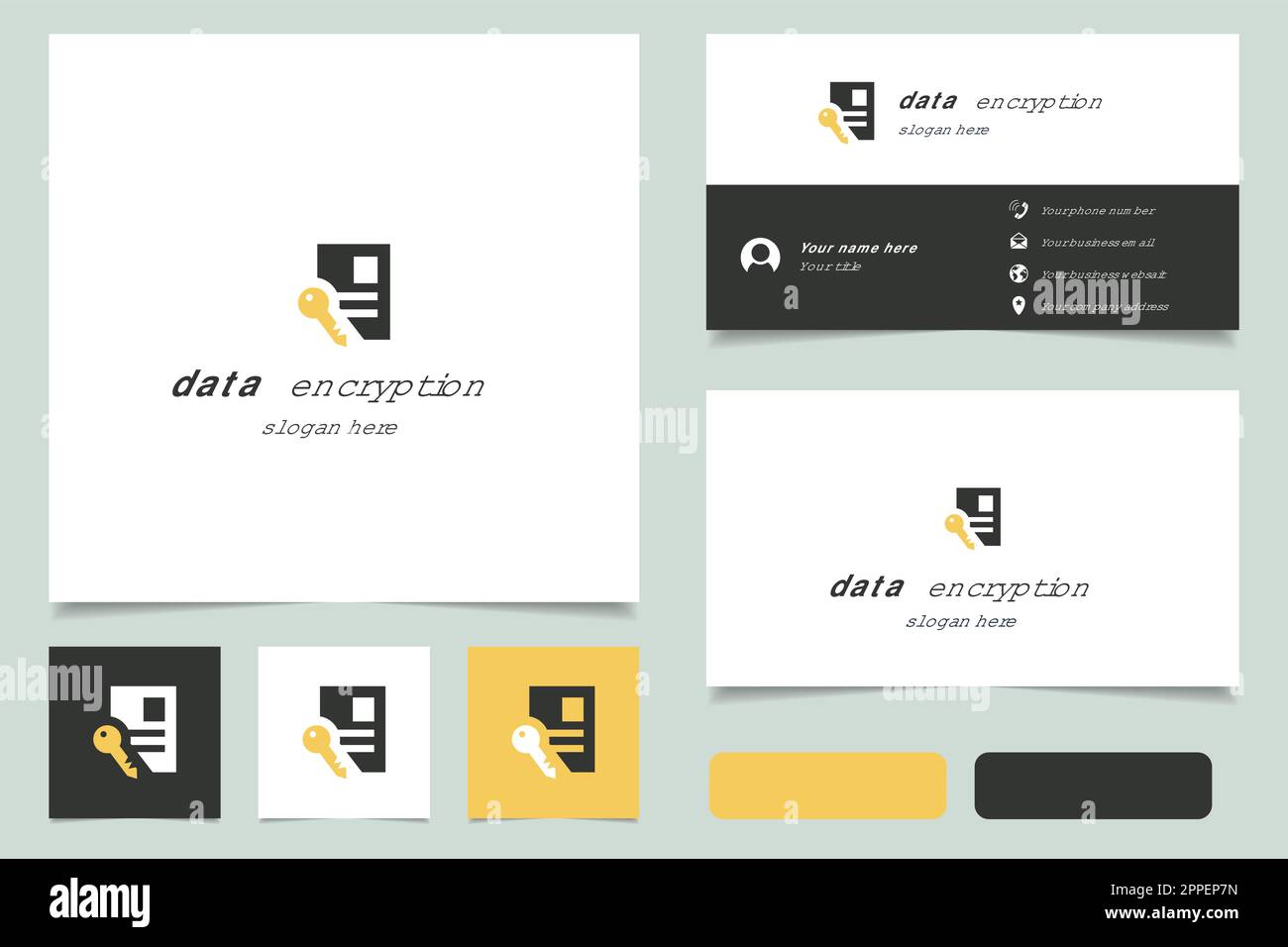 Data encryption logo design with editable slogan. Branding book and ...