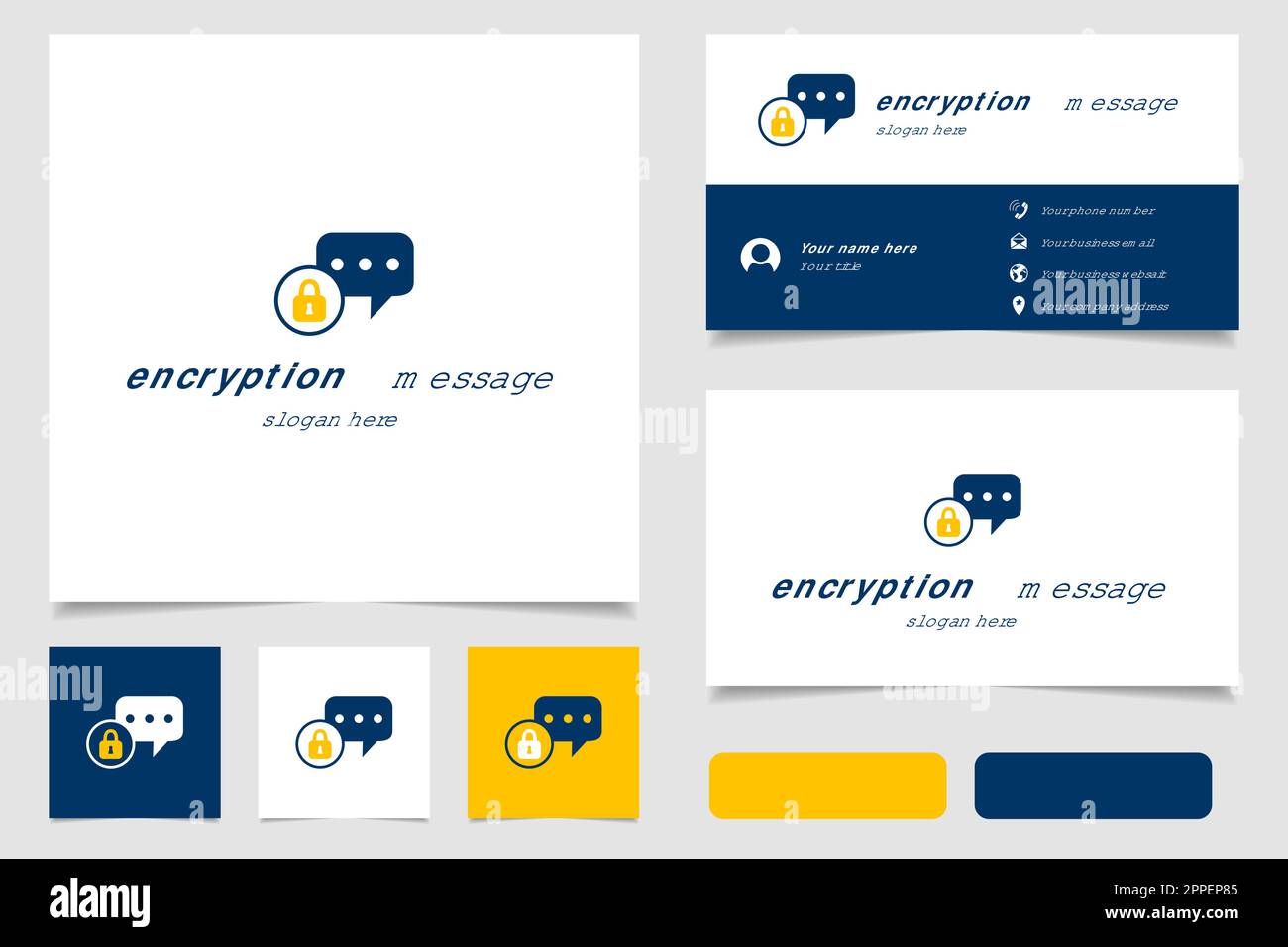 Encryption message logo design with editable slogan. Branding book and ...