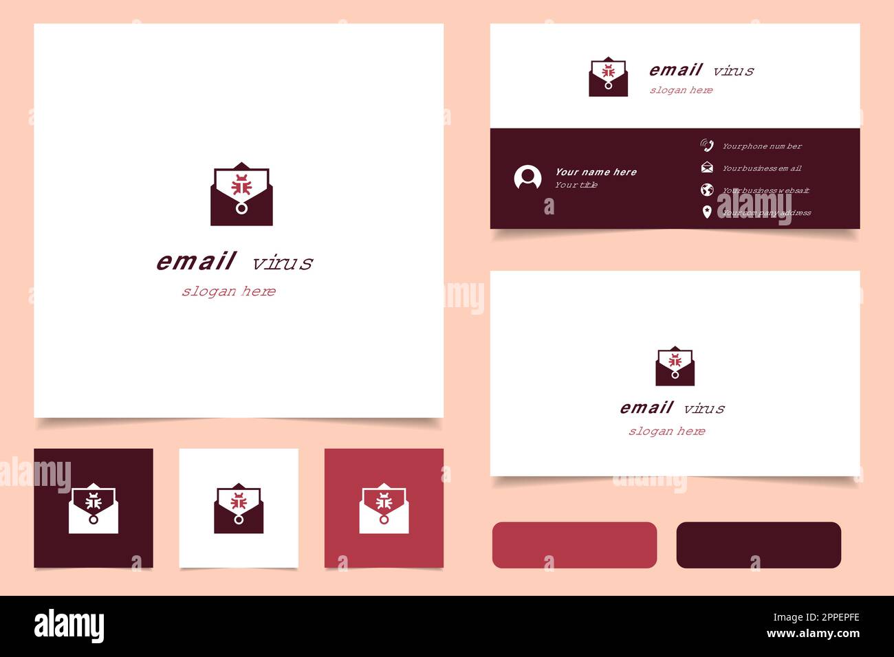Email virus logo design with editable slogan. Branding book and ...