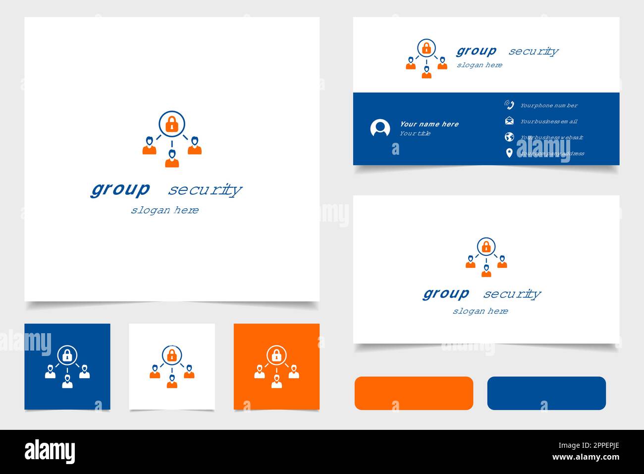 Group security logo design with editable slogan. Branding book and ...