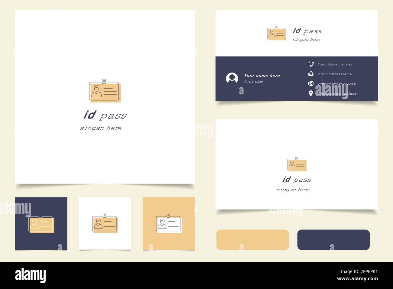 Id pass logo design with editable slogan. Branding book and business ...