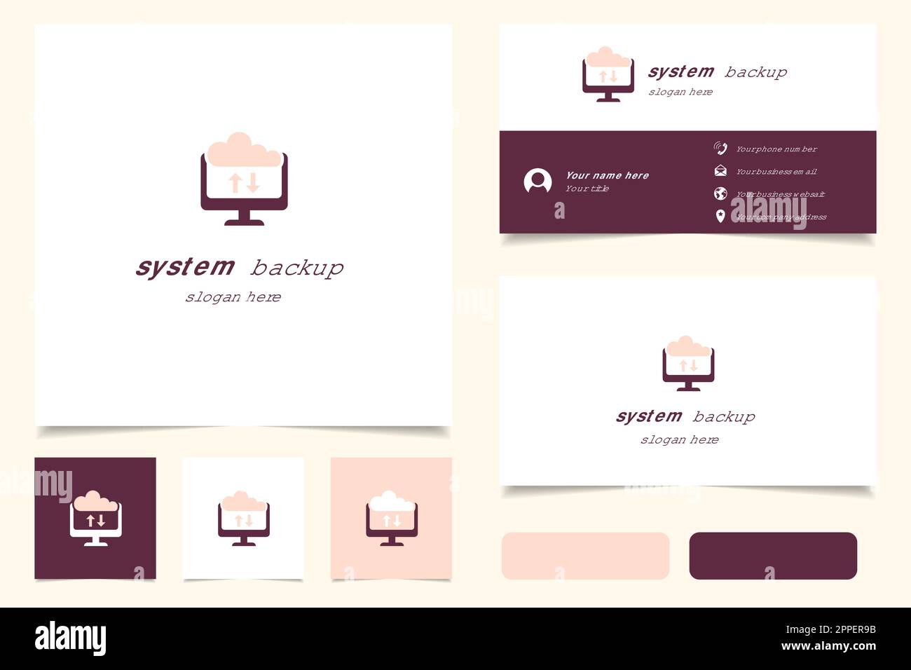 System backup logo design with editable slogan. Branding book and ...
