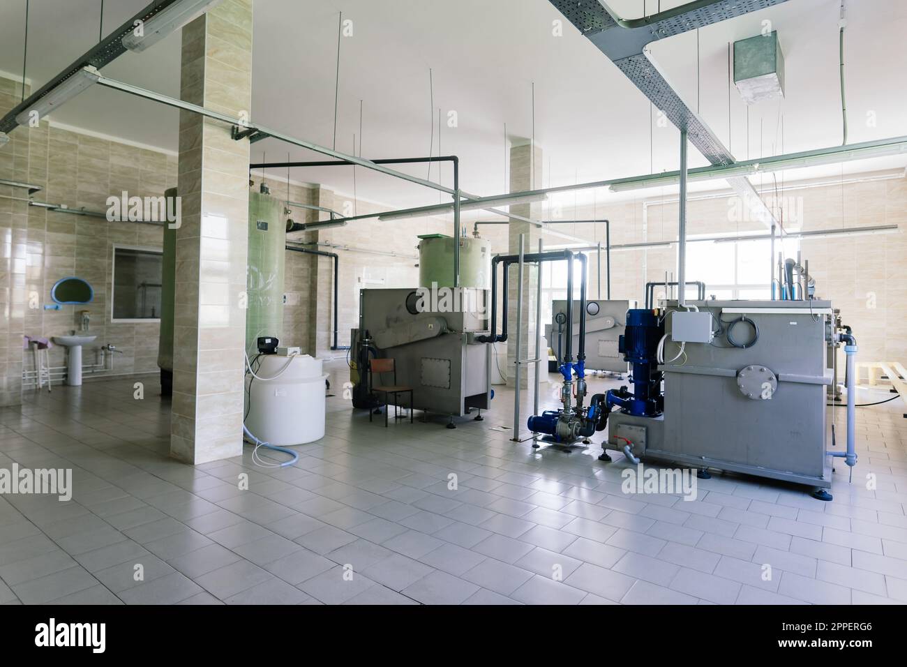 Boiler station and boiler room. Engine room, technical equipment Stock ...