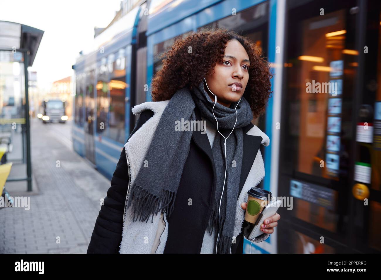 Lady and the tram hi-res stock photography and images - Alamy