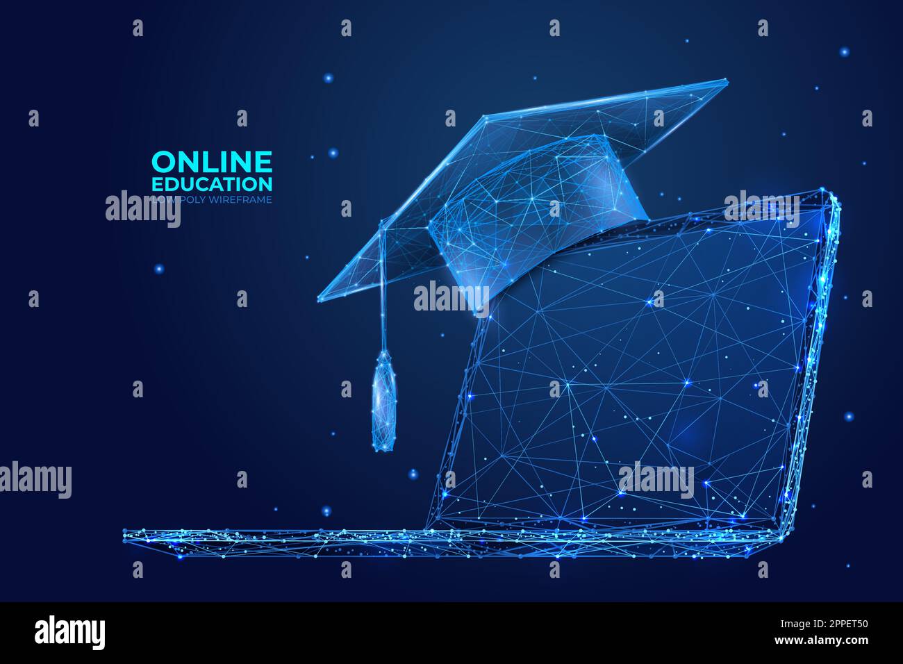 Abstract graduation cap on a laptop Stock Vector Image & Art - Alamy