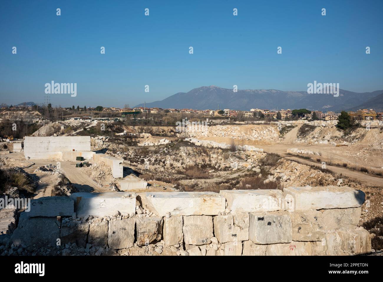 Tivoli. Lazio. Italy. Travertine quarry along the via Tiburtina, the ...