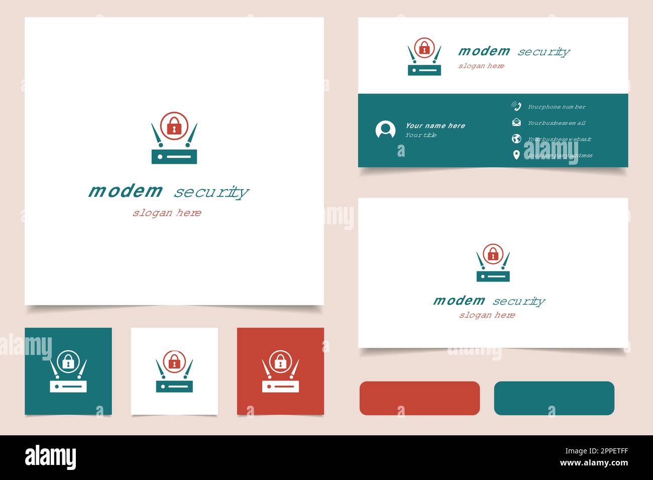 Modem security logo design with editable slogan. Branding book and ...