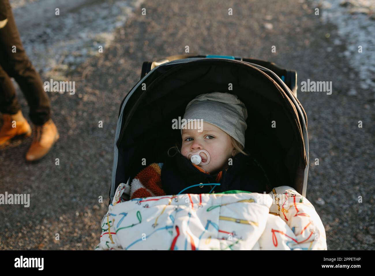 Back view with pram hi-res stock photography and images - Alamy
