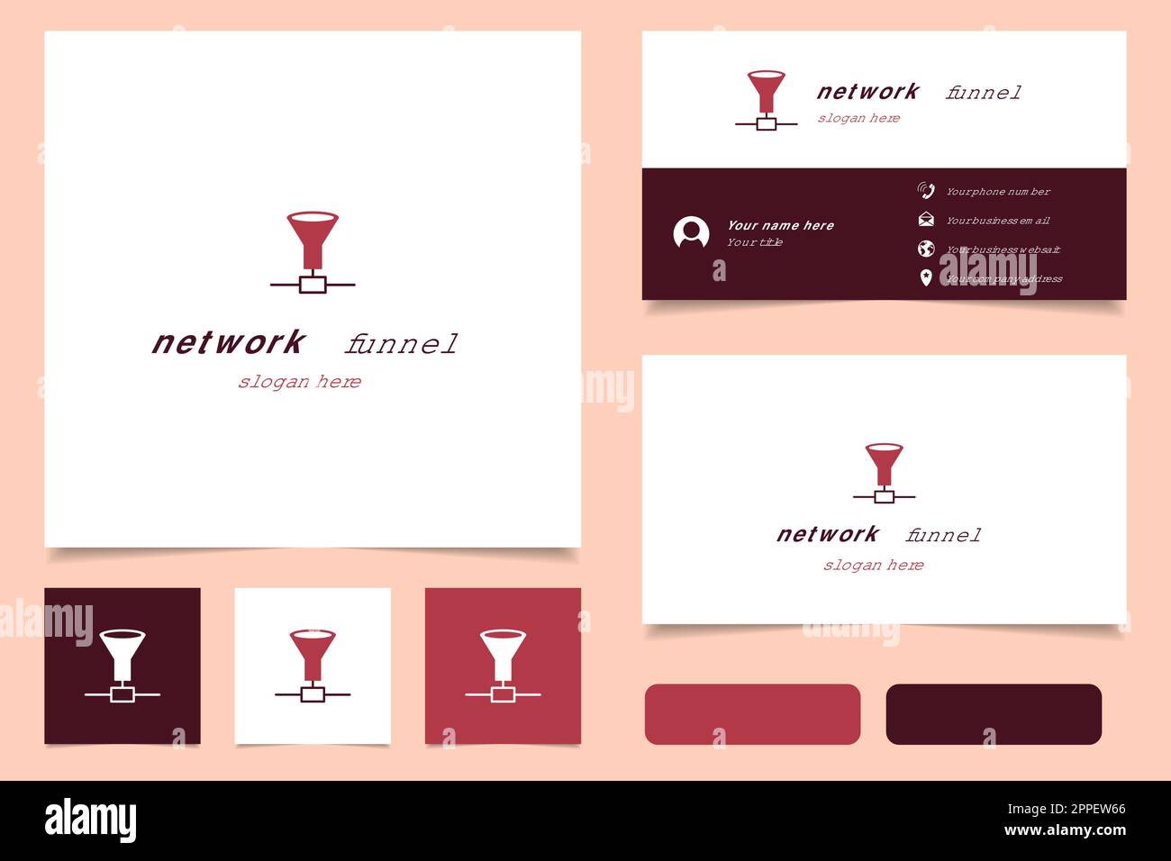 Network funnel logo design with editable slogan. Branding book and ...