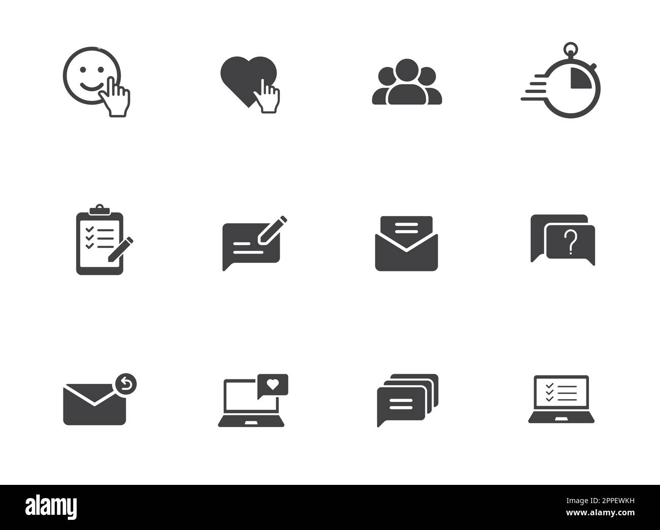 feedback silhouette vector icons Stock Vector Image & Art - Alamy