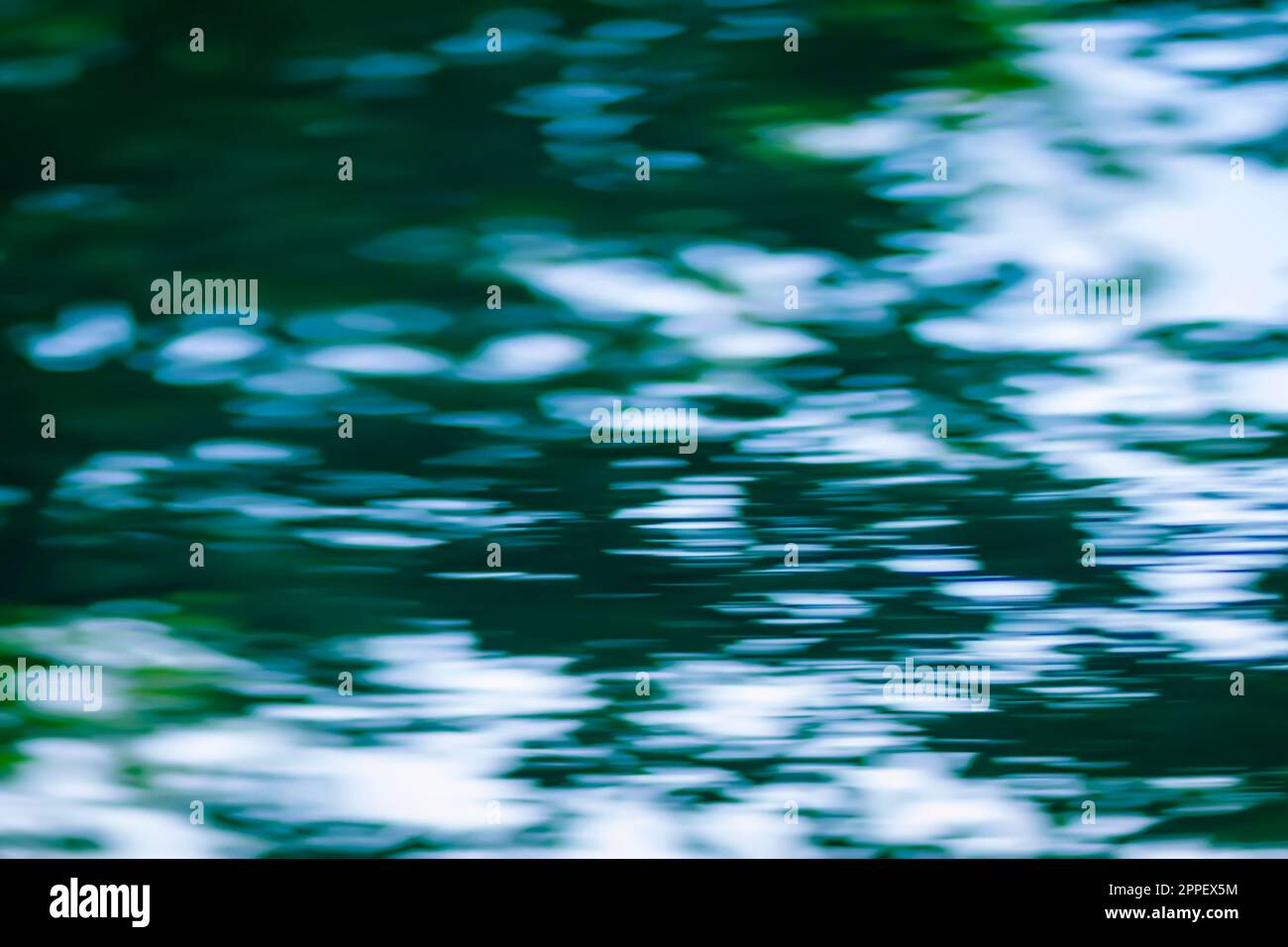 Lake water surface reflecting trees and plants. Photography motion ...