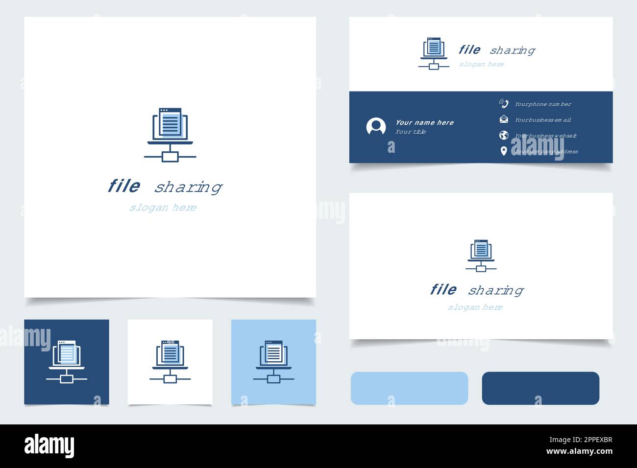 File sharing logo design with editable slogan. Branding book and ...