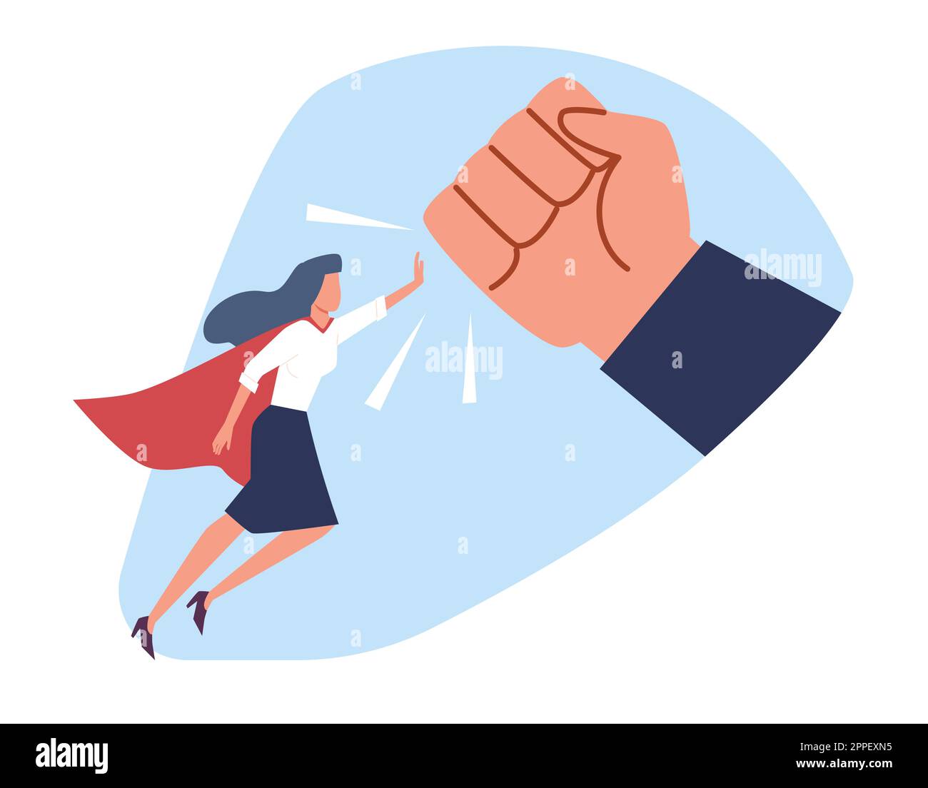 Strong woman stops man fist and protests against domestic violence and ...