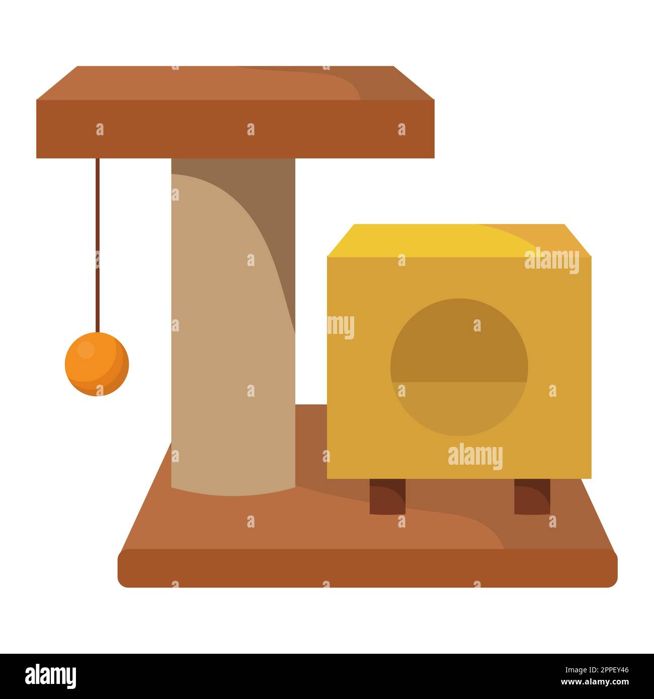 A cat's scratching post with a house. vector isolated illustration ...