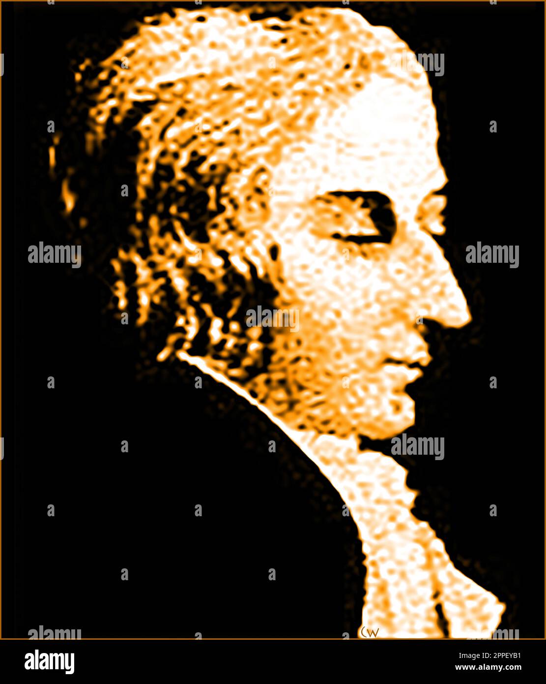 A rare greatly enlarged miniature portrait said to represent Hugh, son ...