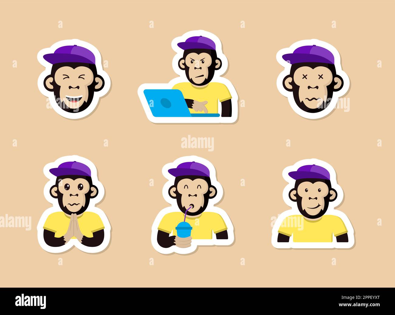 monkey color vector stickers Stock Vector Image & Art - Alamy